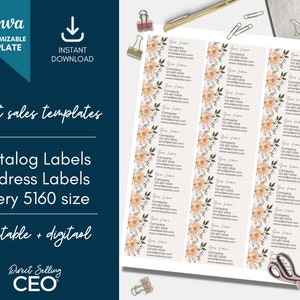 Customizable Catalog Label, Editable Address Label Canva Template ...