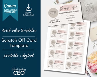 Direct Sales Scratch off Card Template, Printable Scratch off Card ...