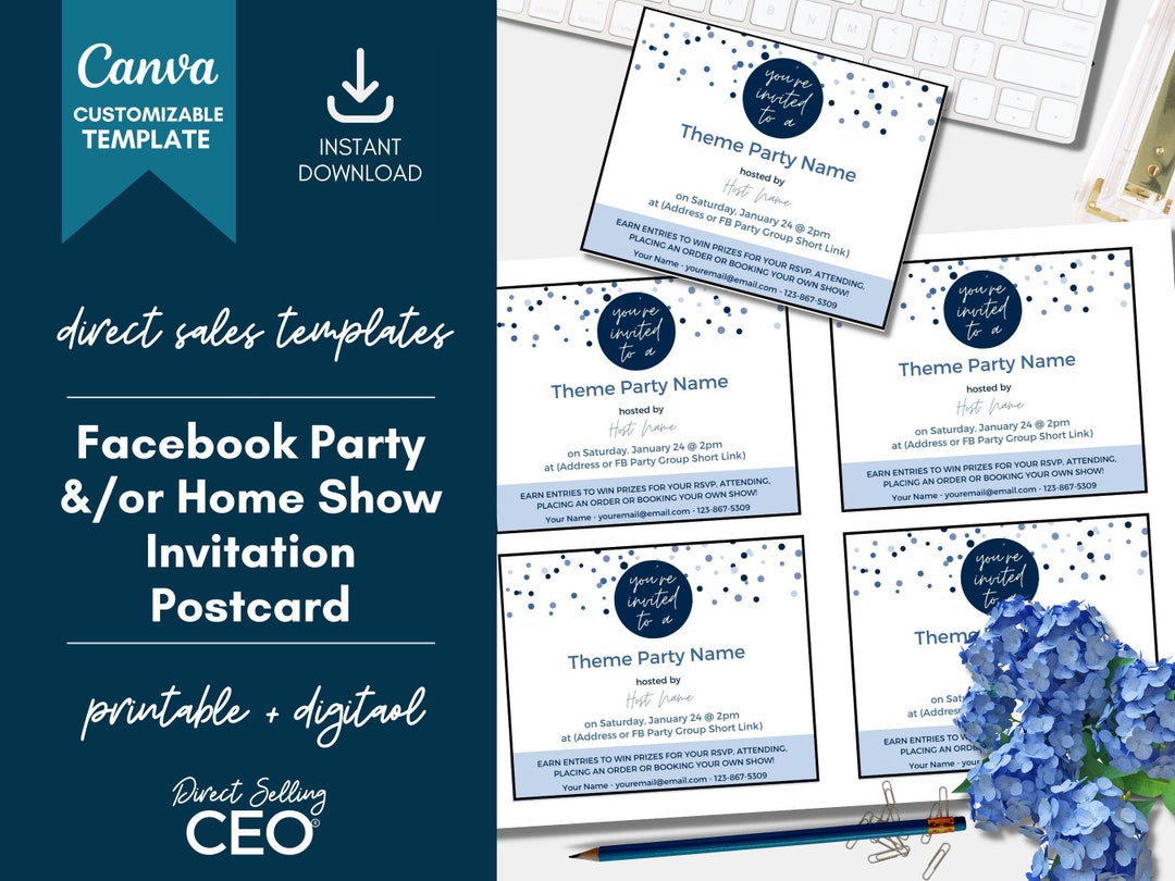 Direct Sales Party Invitation Editable, Customizable Party Invite ...