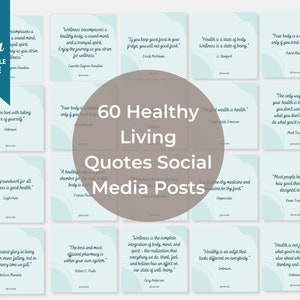 200 Healthy Living Wellness Social Media Posts, Health Canva Templates ...