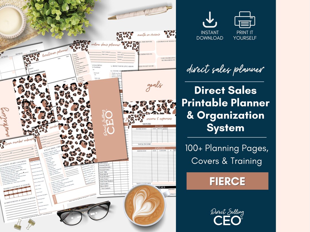 Direct Sales Printable Planner Fierce, Animal Print Direct Sales ...