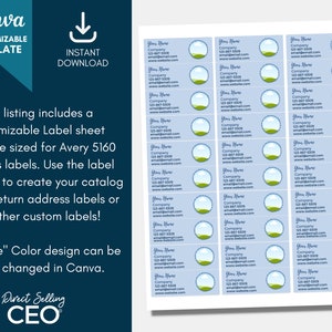 Customizable Catalog Label, Editable Address Label Canva Template ...