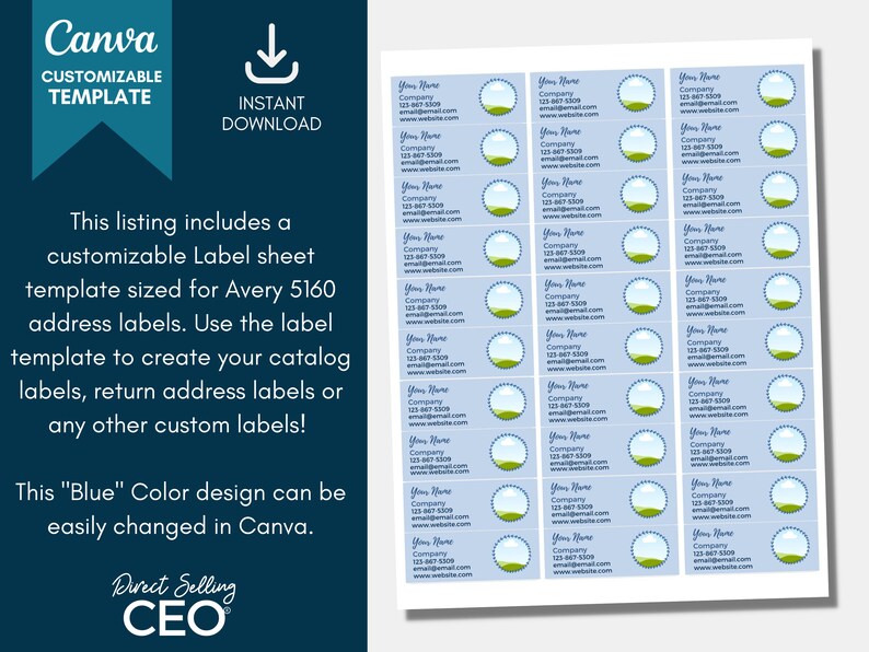 Customizable Catalog Label, Editable Address Label Canva Template ...