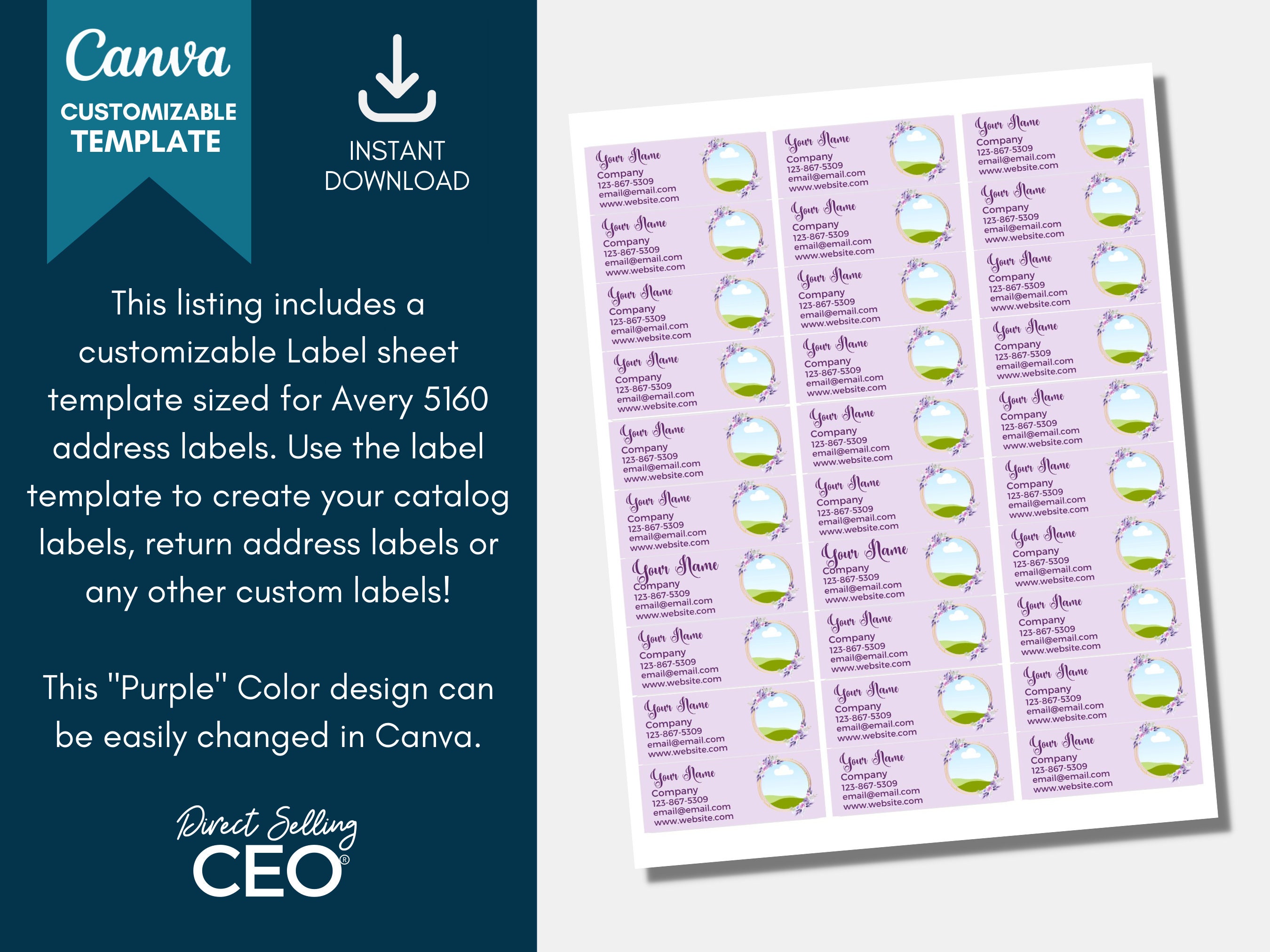 Customizable Catalog Label, Editable Address Label Canva Template ...