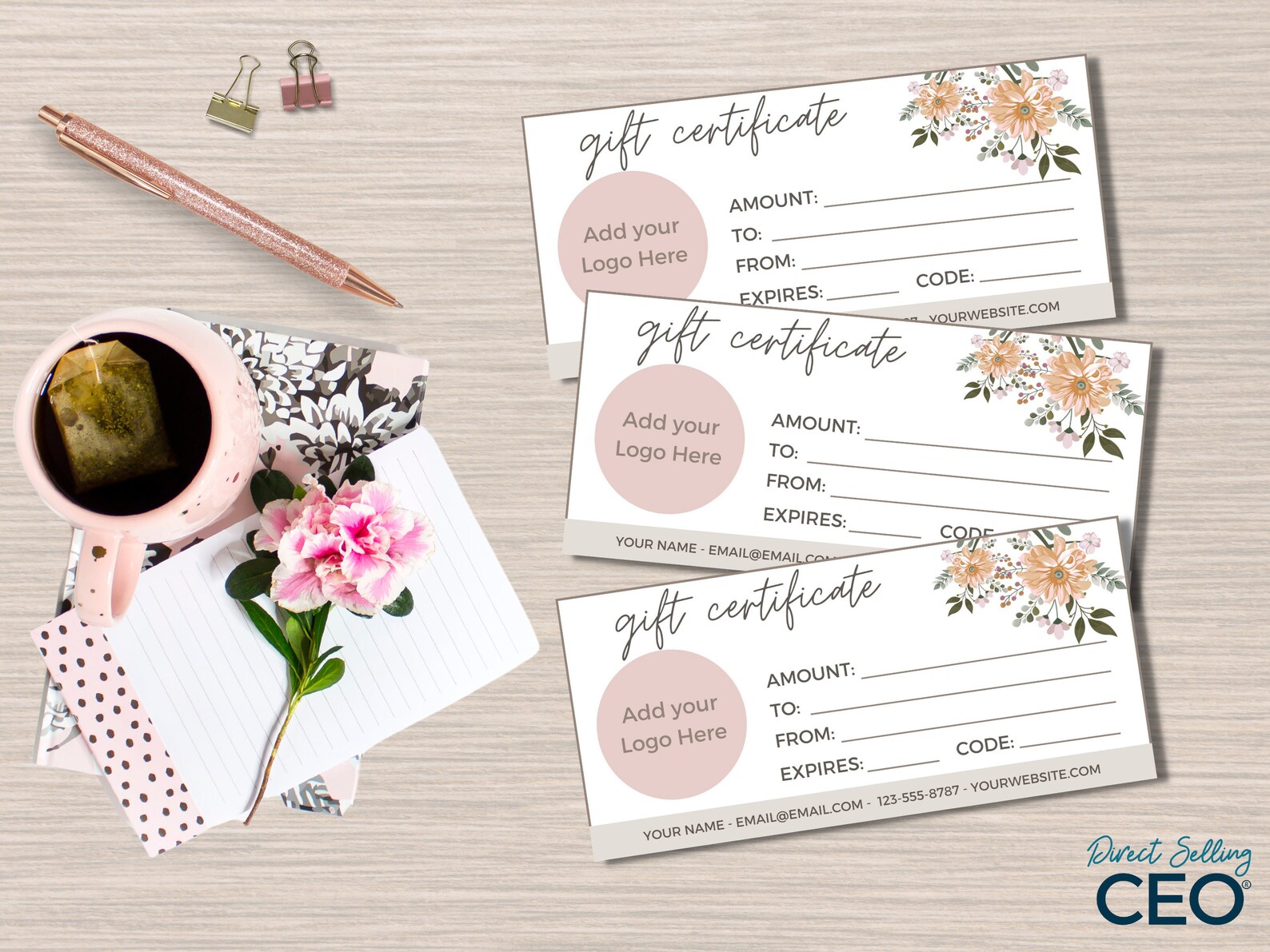 Direct Sales Gift Certificate Canva Template, Editable Gift Certificate ...