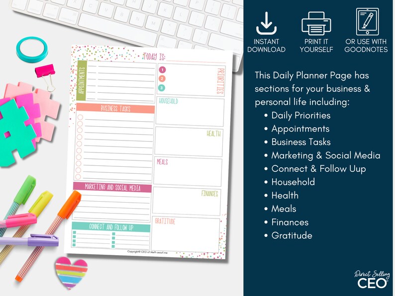 Direct Sales Daily Planner, Direct Sales Planner, Business Planner ...