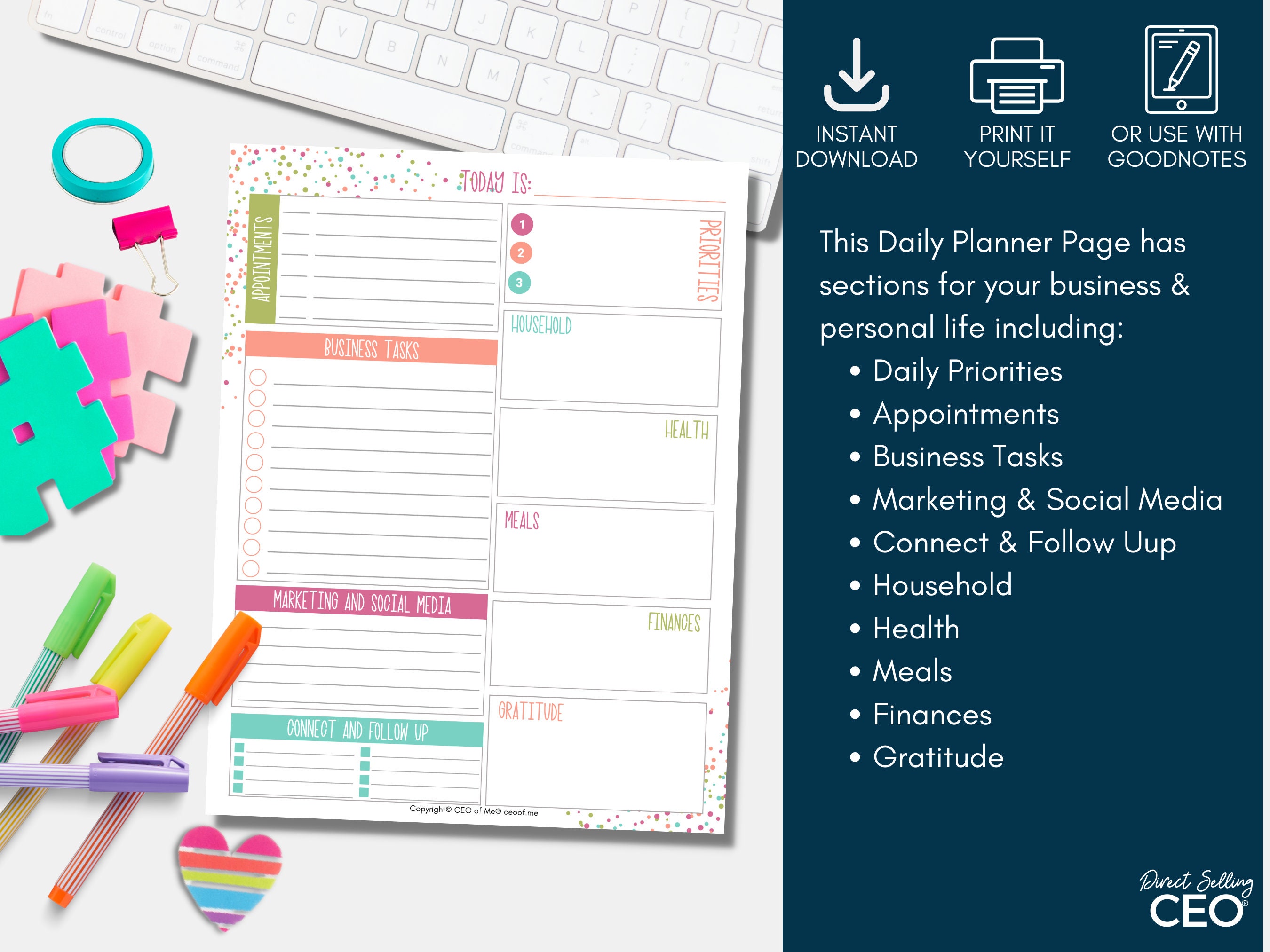 Direct Sales Daily Planner, Direct Sales Planner, Business Planner ...