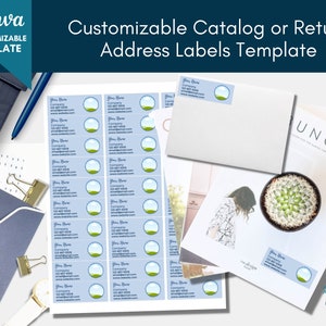 Customizable Catalog Label, Editable Address Label Canva Template ...