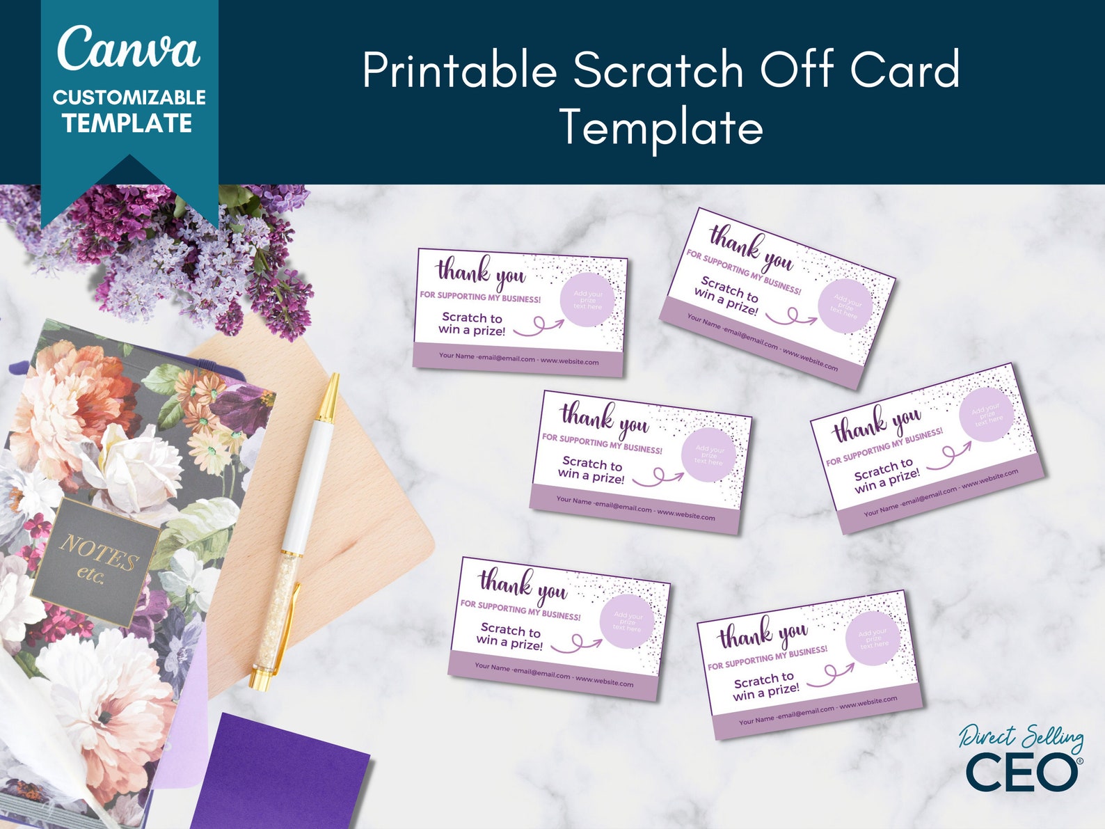 Direct Sales Scratch off Card Template, Printable Scratch off Card ...