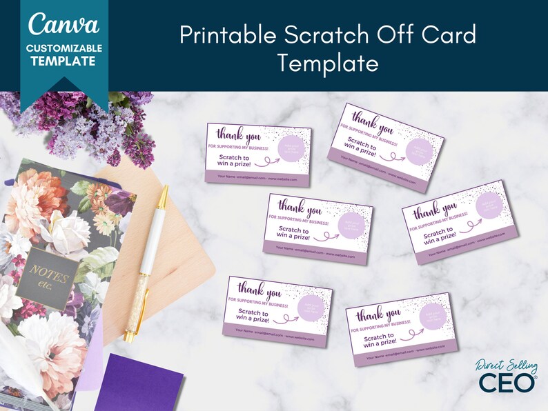Direct Sales Scratch off Card Template, Printable Scratch off Card ...
