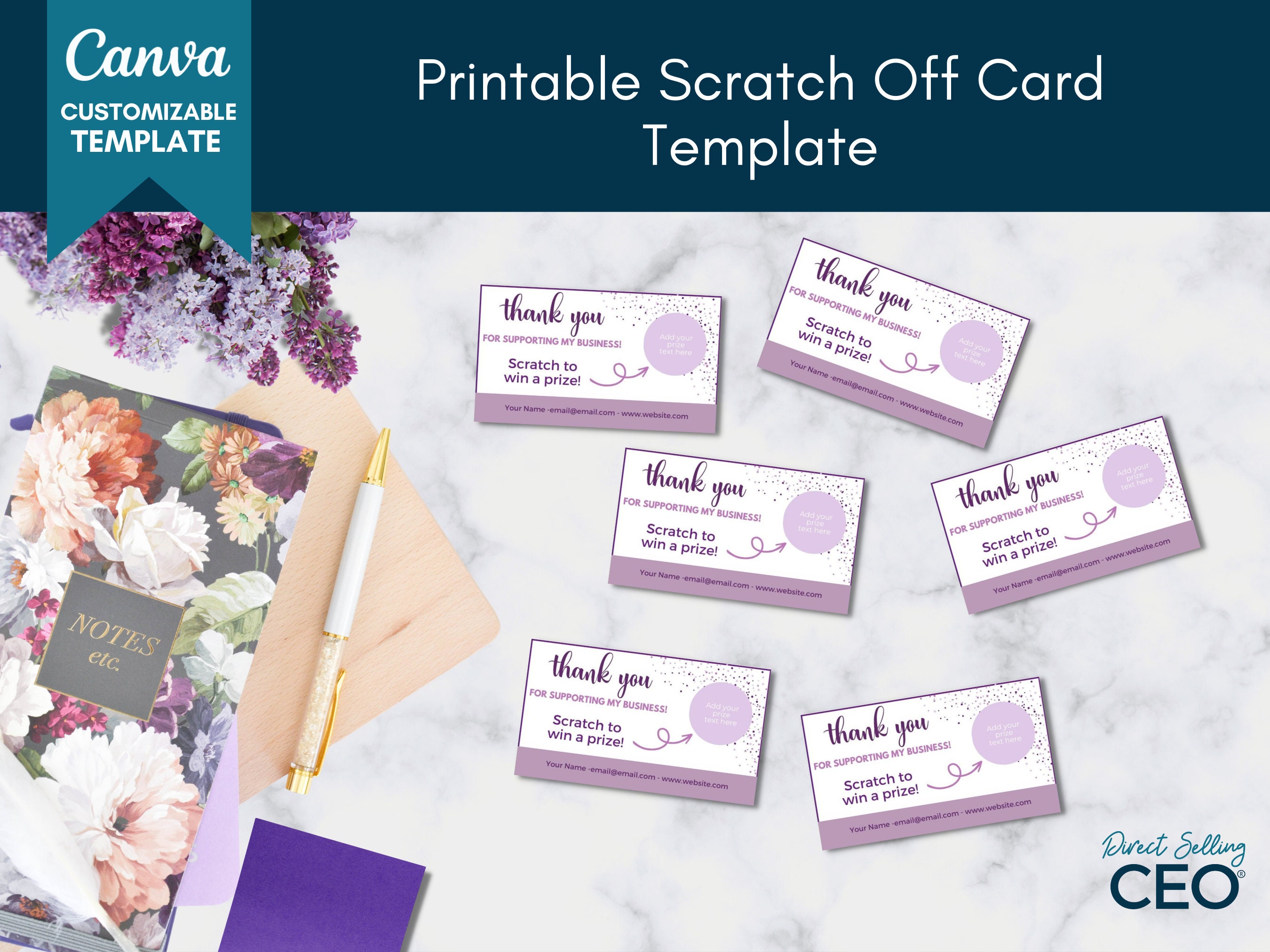 Direct Sales Scratch off Card Template, Printable Scratch off Card ...