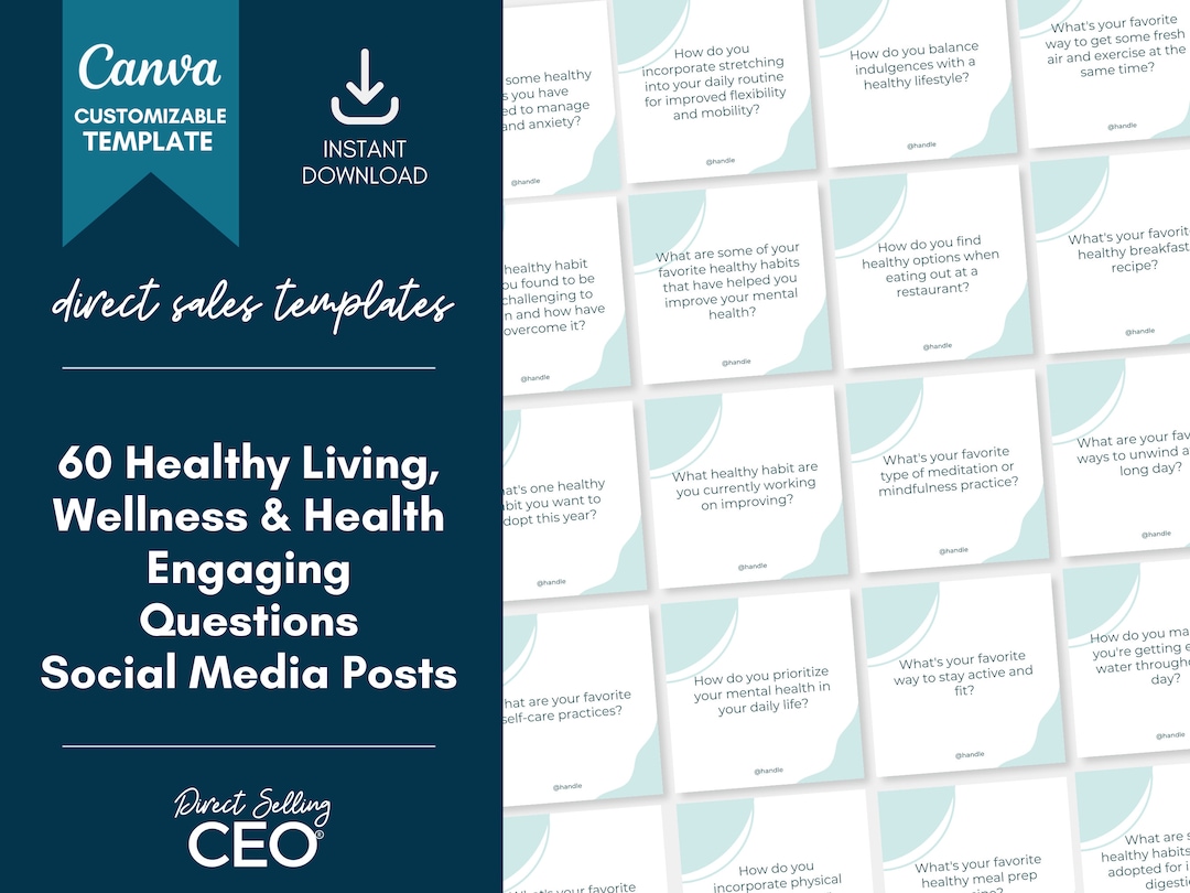 60 Healthy Living Wellness Engaging Questions Social Media Posts ...