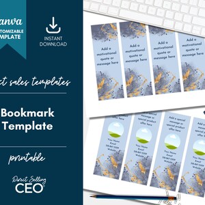 Direct Sales Editable Printable Bookmark Template, Canva Bookmark ...