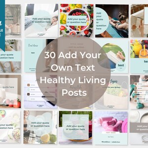 200 Healthy Living Wellness Social Media Posts, Health Canva Templates ...