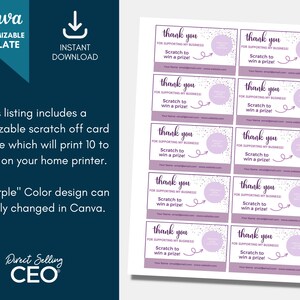 Direct Sales Scratch off Card Template, Printable Scratch off Card ...