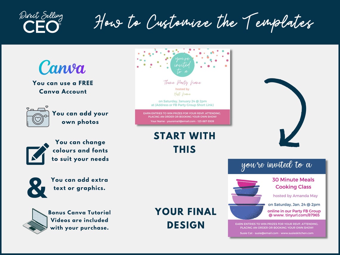 Direct Sales Party Invitation Editable, Customizable Party Invite ...