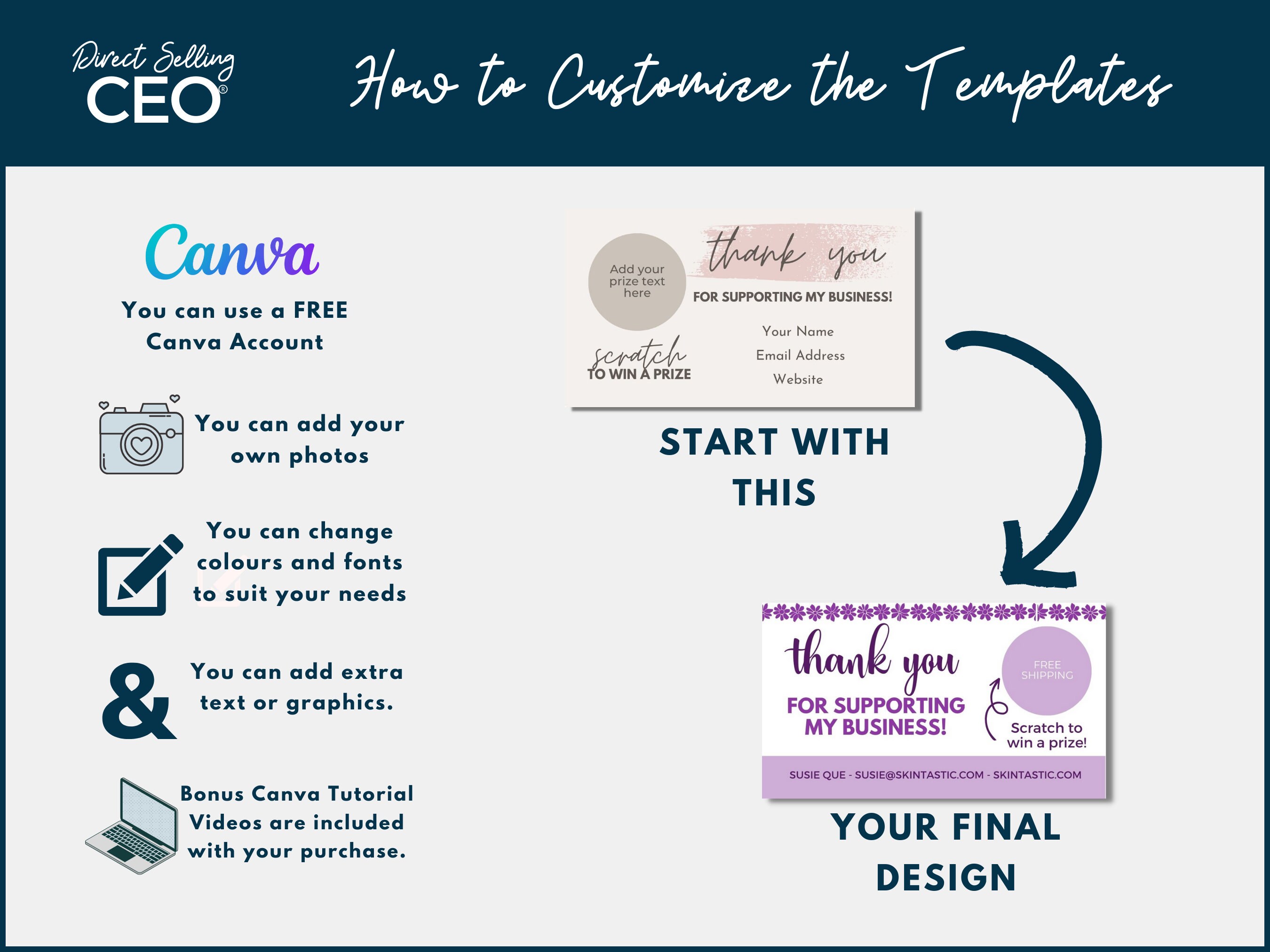 Direct Sales Scratch off Card Template, Printable Scratch off Card ...