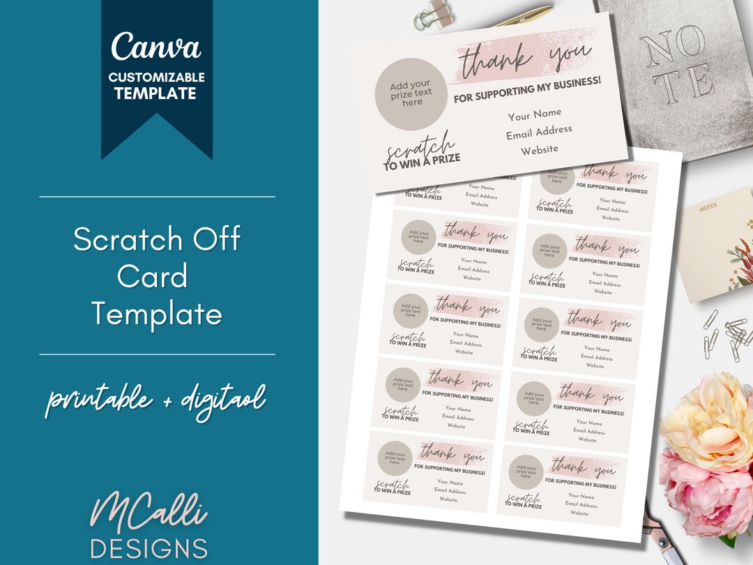 Scratch off Card Template, Printable Scratch off Card, Scratch off Card ...