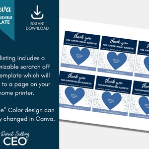 Direct Sales Square Scratch off Card Template, Printable Scratch off ...