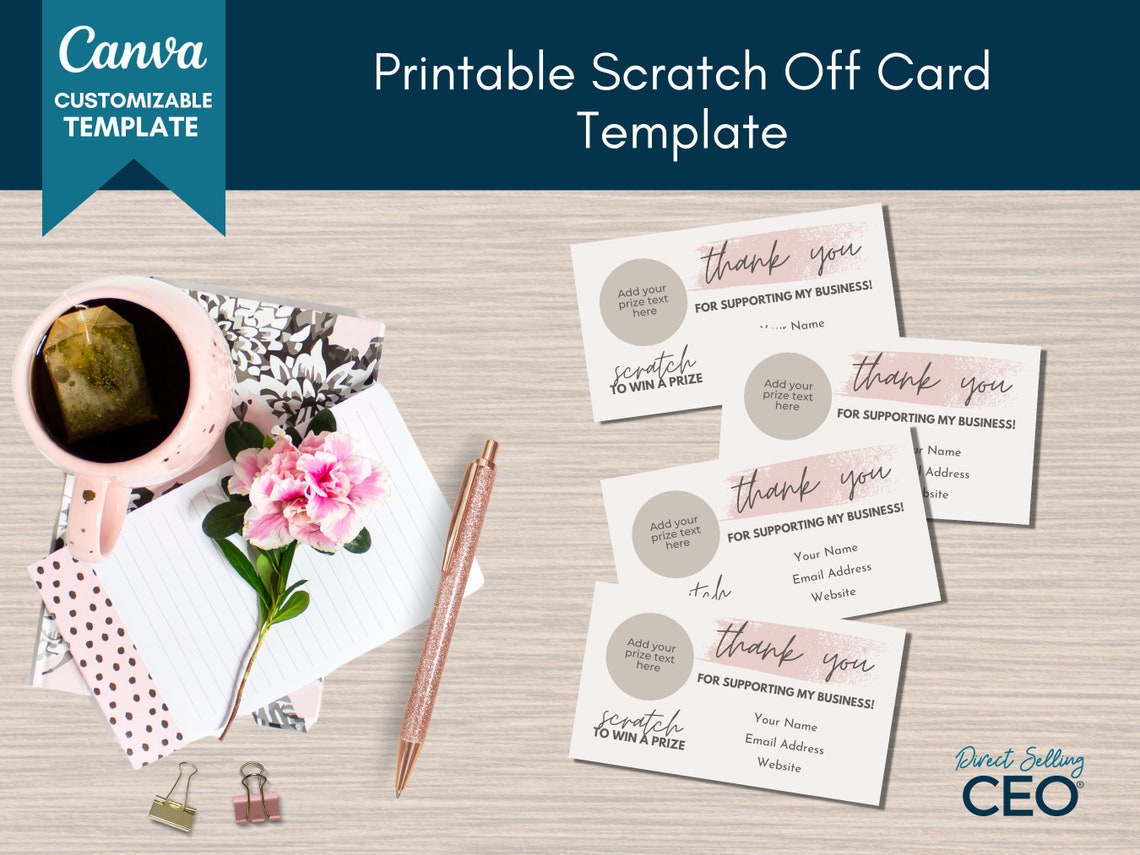 Direct Sales Scratch off Card Template, Printable Scratch off Card ...