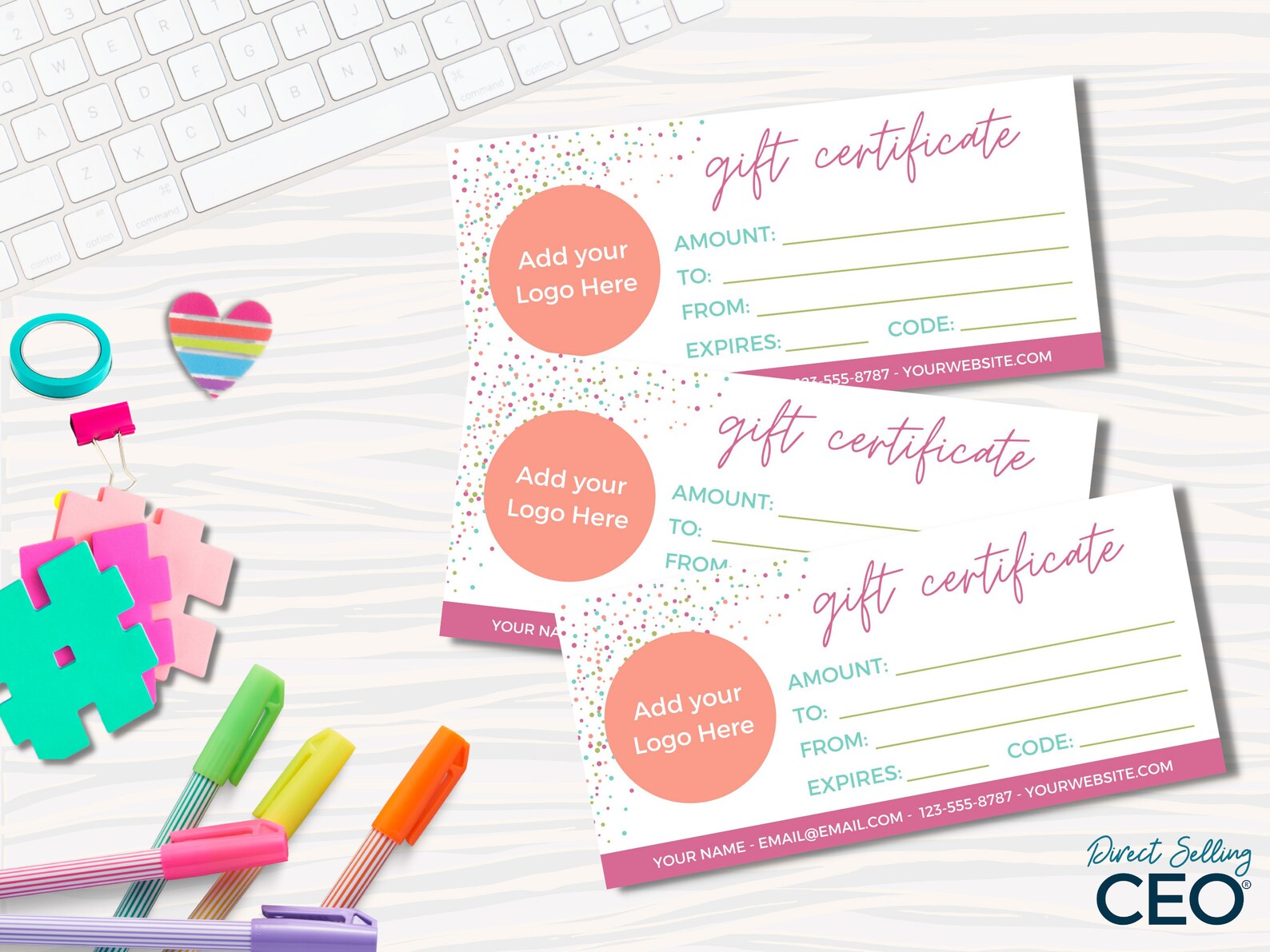 Direct Sales Gift Certificate Canva Template, Editable Gift Certificate ...