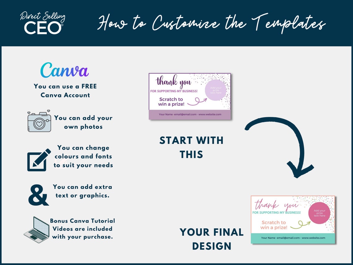 Direct Sales Scratch off Card Template, Printable Scratch off Card ...