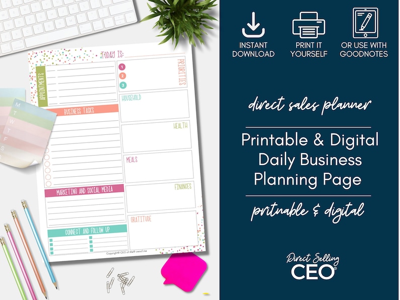 Direct Sales Daily Planner, Direct Sales Planner, Business Planner ...