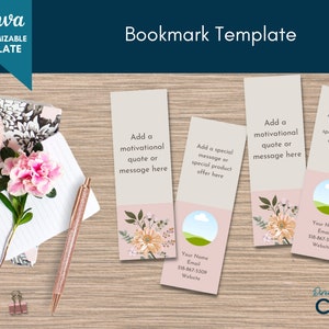 Direct Sales Editable Printable Bookmark Template, Canva Bookmark ...