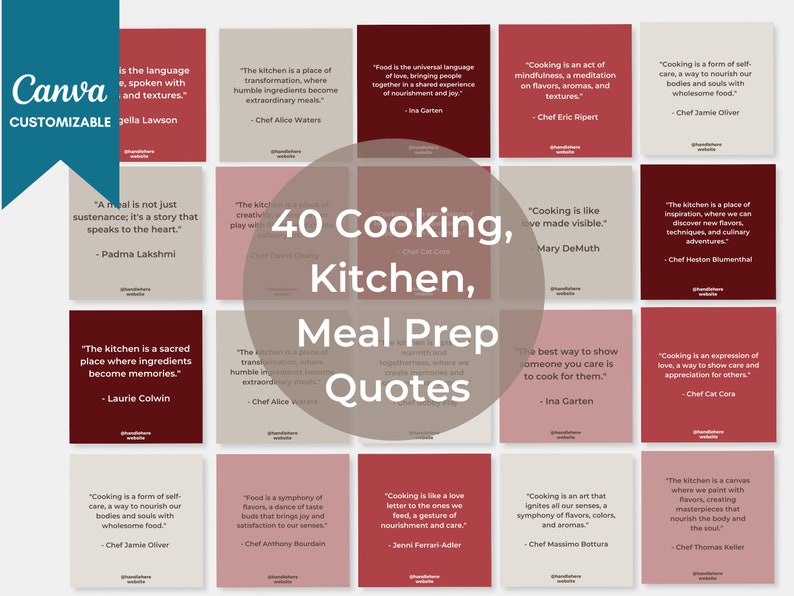 160 Cooking Food Kitchen Instagram Canva Templates Meal Prep - Etsy