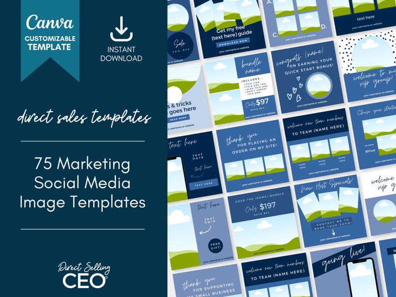 BUNDLE - 515 Social Media Images, Instagram Posts, Canva Templates ...