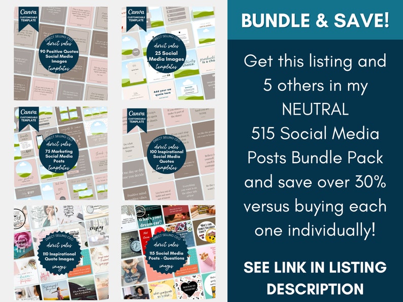 Direct Sales 90 Positive Social Media Instagram Posts, Motivational ...