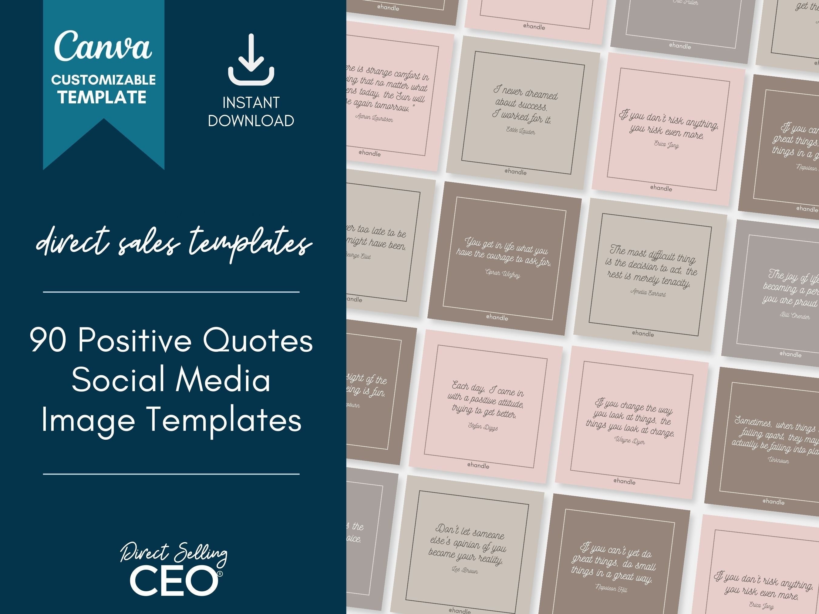 Direct Sales 90 Positive Social Media Instagram Posts, Motivational ...