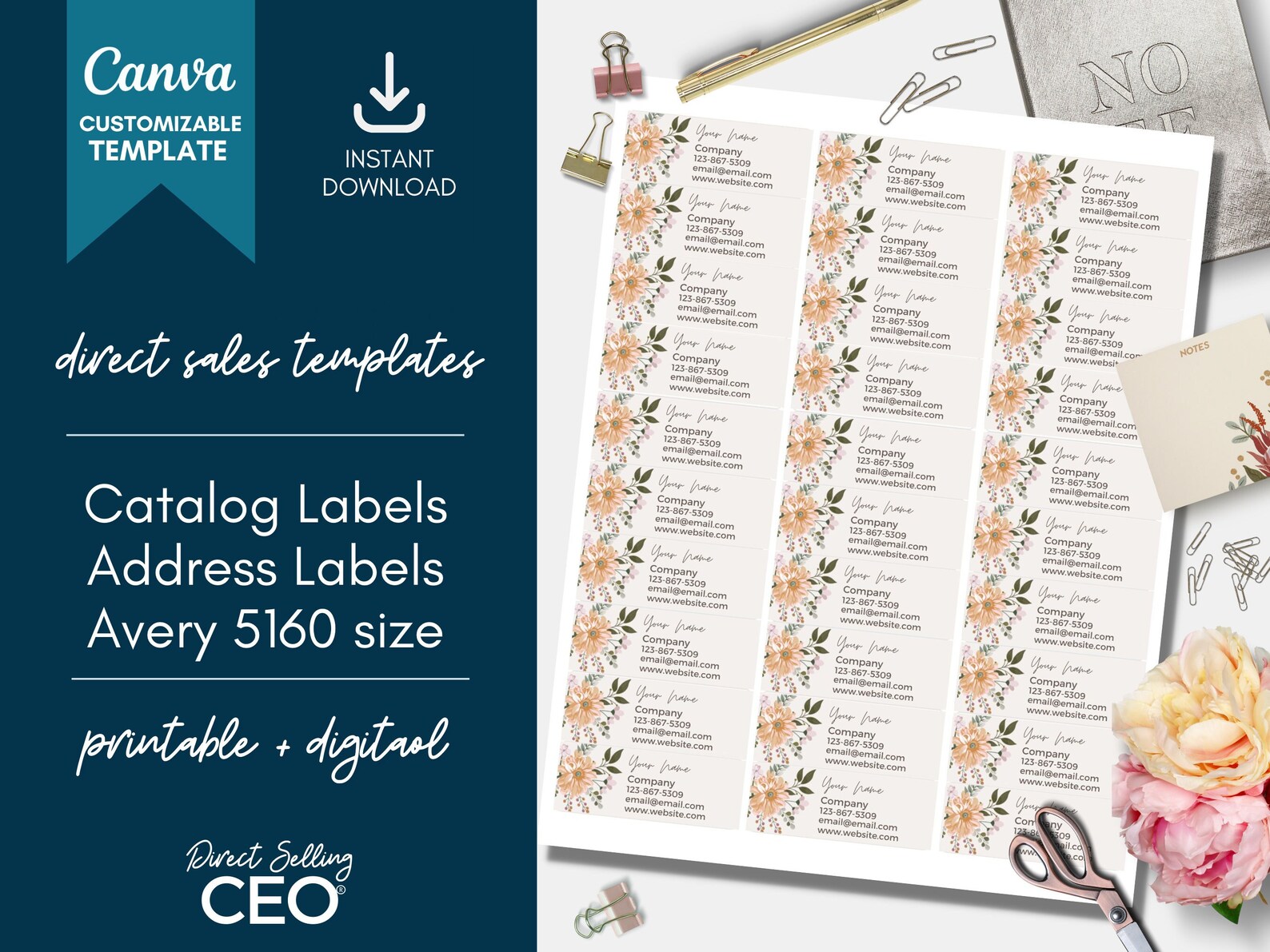 Customizable Catalog Label, Editable Address Label Canva Template ...