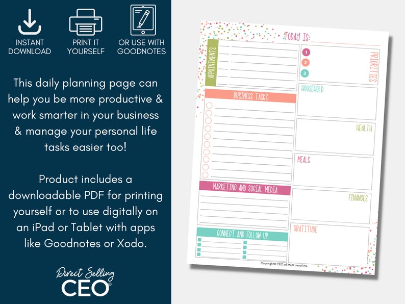 Direct Sales Daily Planner, Direct Sales Planner, Business Planner ...