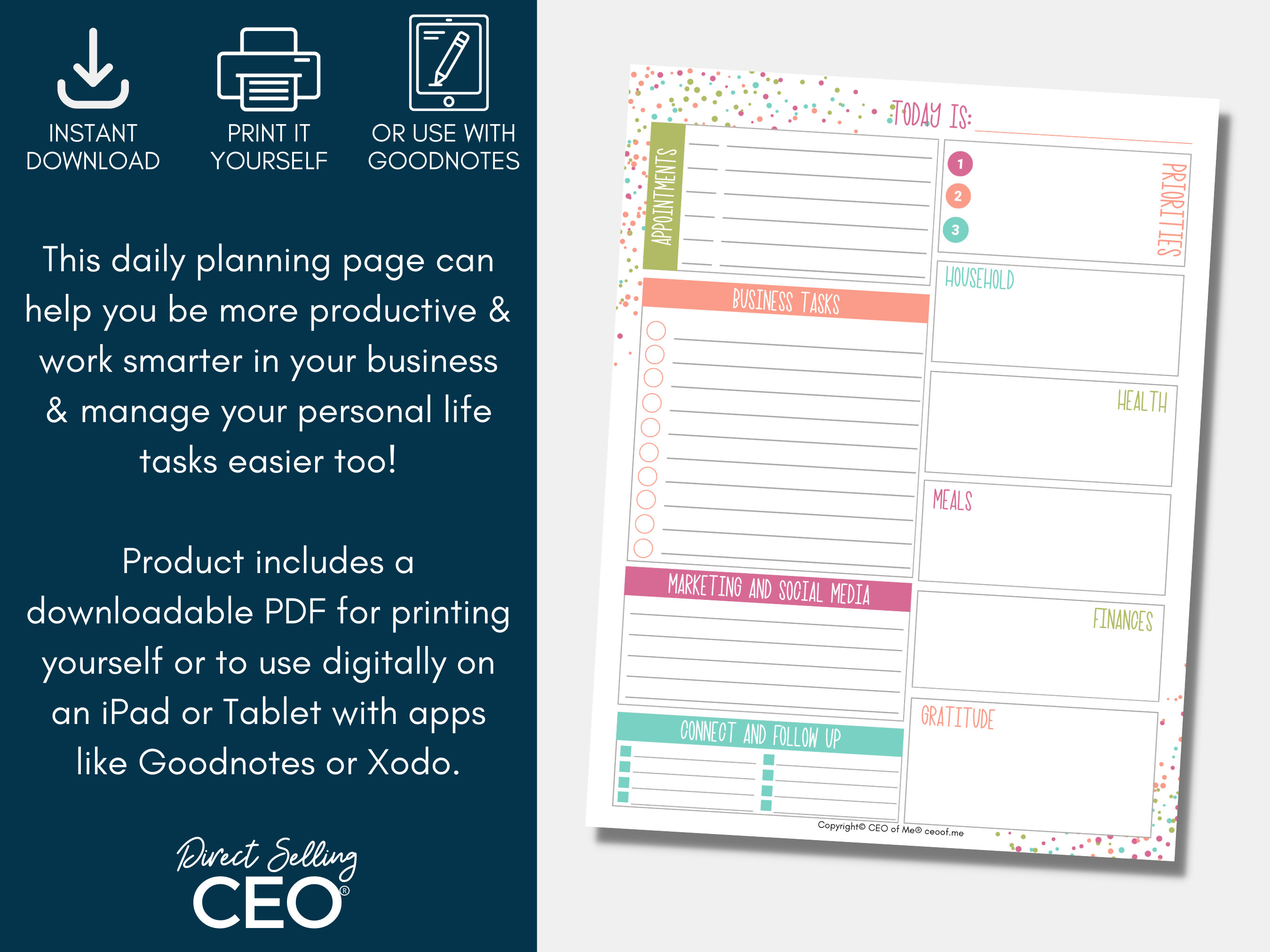 Direct Sales Daily Planner, Direct Sales Planner, Business Planner ...