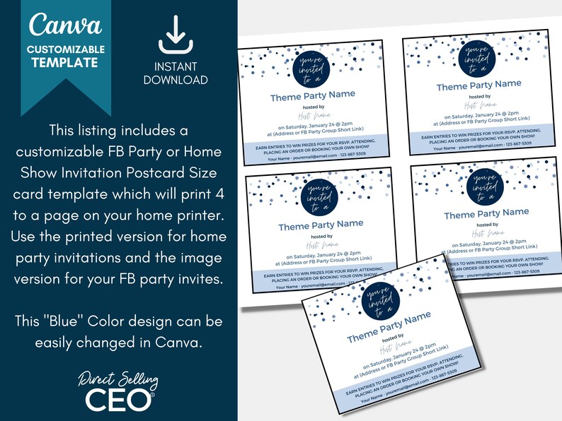 Direct Sales Party Invitation Editable, Customizable Party Invite ...