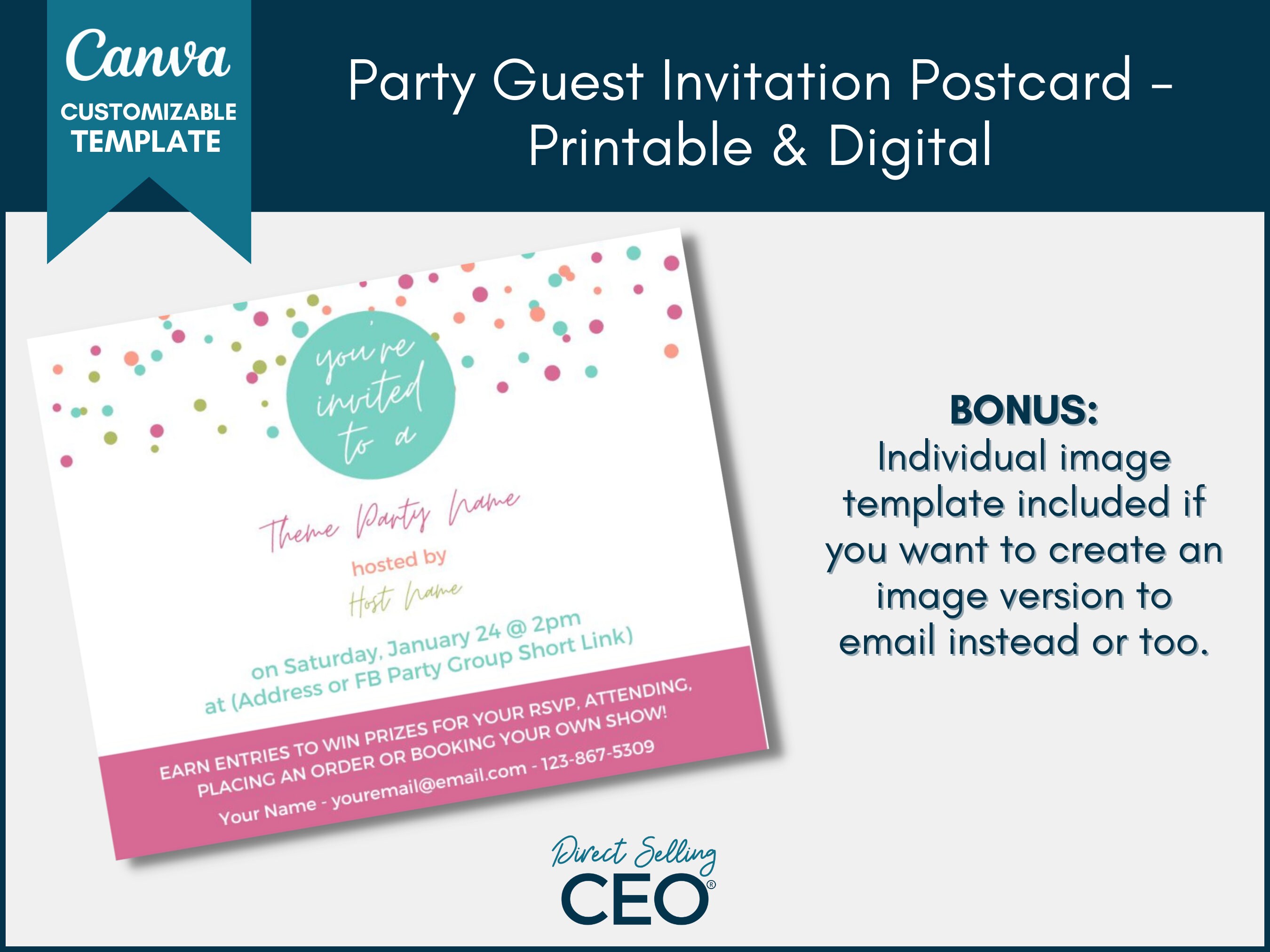 Direct Sales Party Invitation Editable, Customizable Party Invite ...