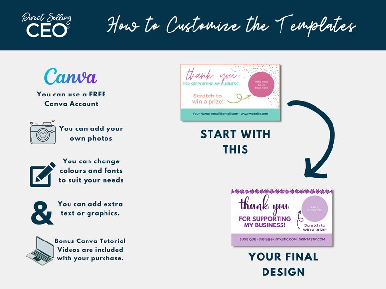 Direct Sales Scratch off Card Template, Printable Scratch off Card ...