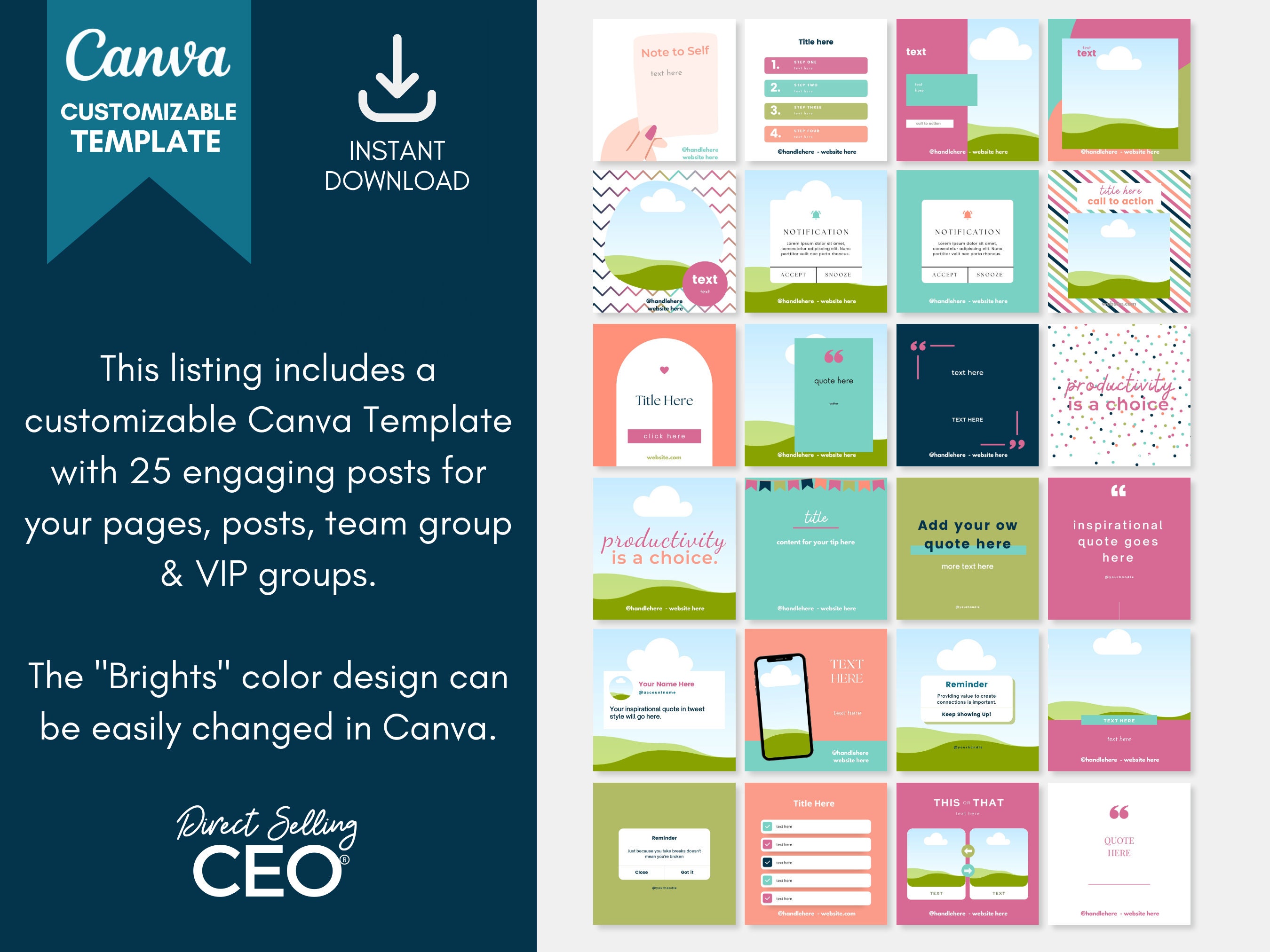 Direct Sales Social Media Instagram Engagement Posts, Canva Instagram ...