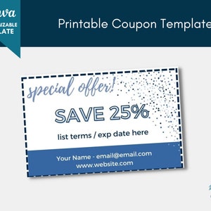 Direct Sales Editable Printable Coupon Template, Canva Coupon Template ...