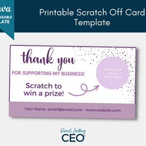 Direct Sales Scratch off Card Template, Printable Scratch off Card ...