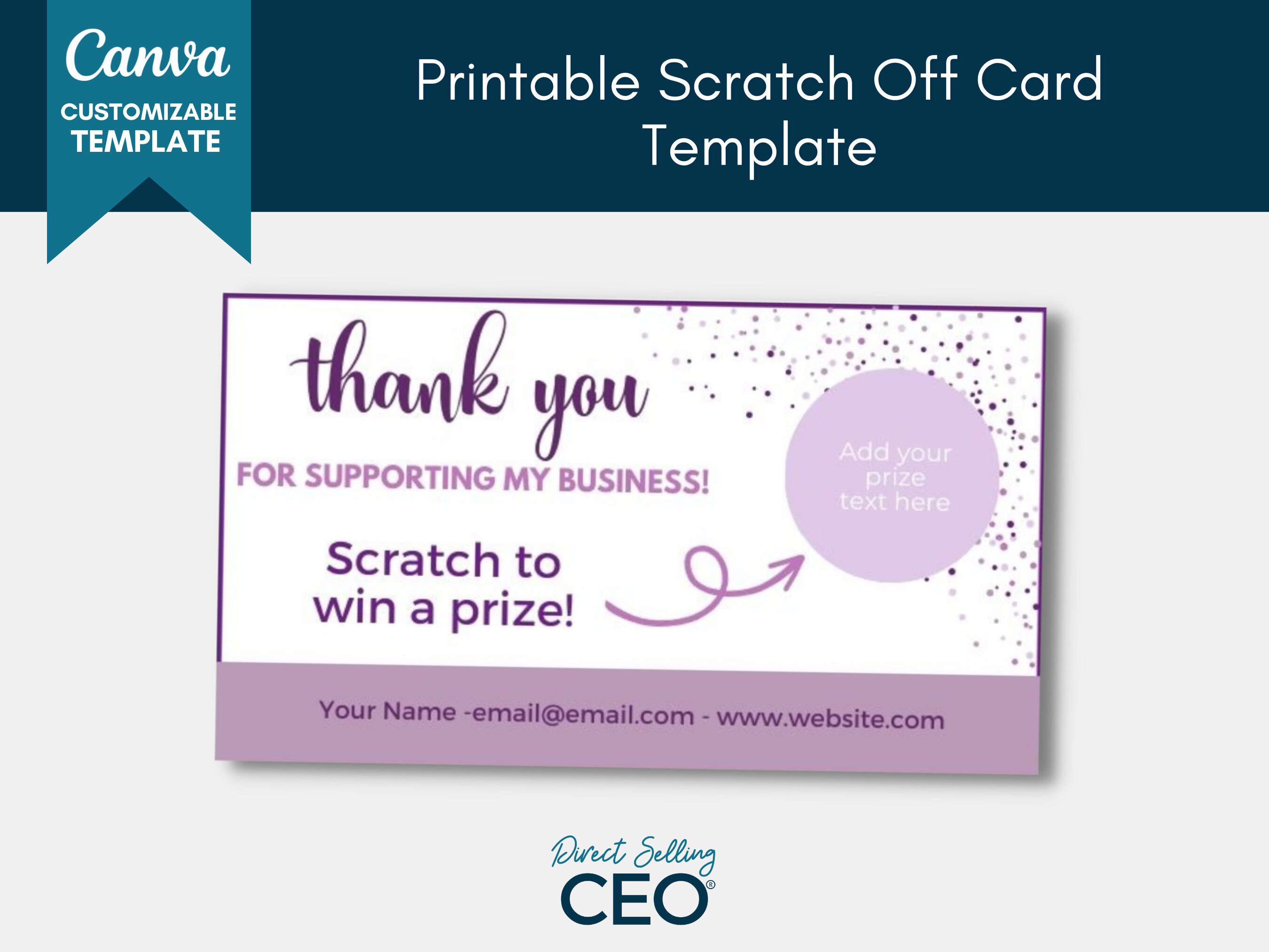 Direct Sales Scratch off Card Template, Printable Scratch off Card ...