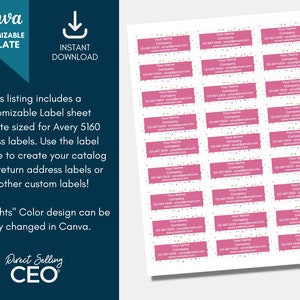 Customizable Catalog Label, Editable Address Label Canva Template ...