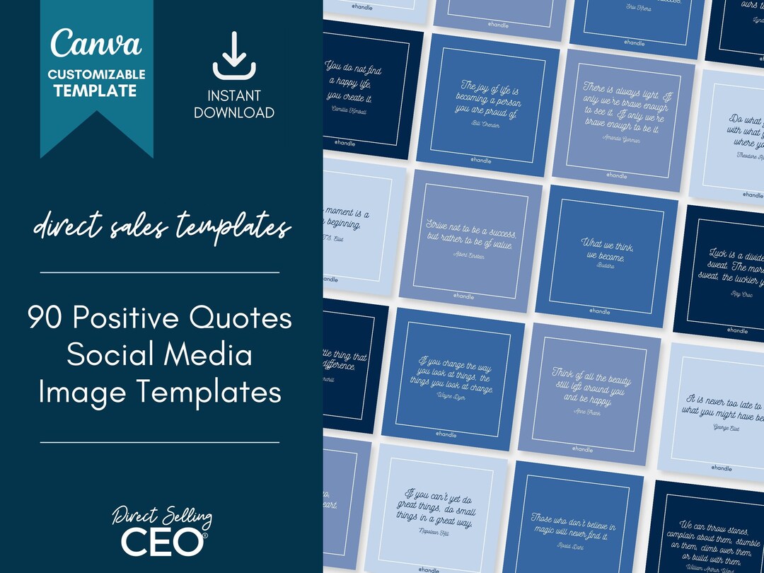 Direct Sales 90 Positive Social Media Instagram Posts, Motivational ...