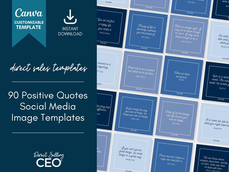 Direct Sales 90 Positive Social Media Instagram Posts, Motivational ...