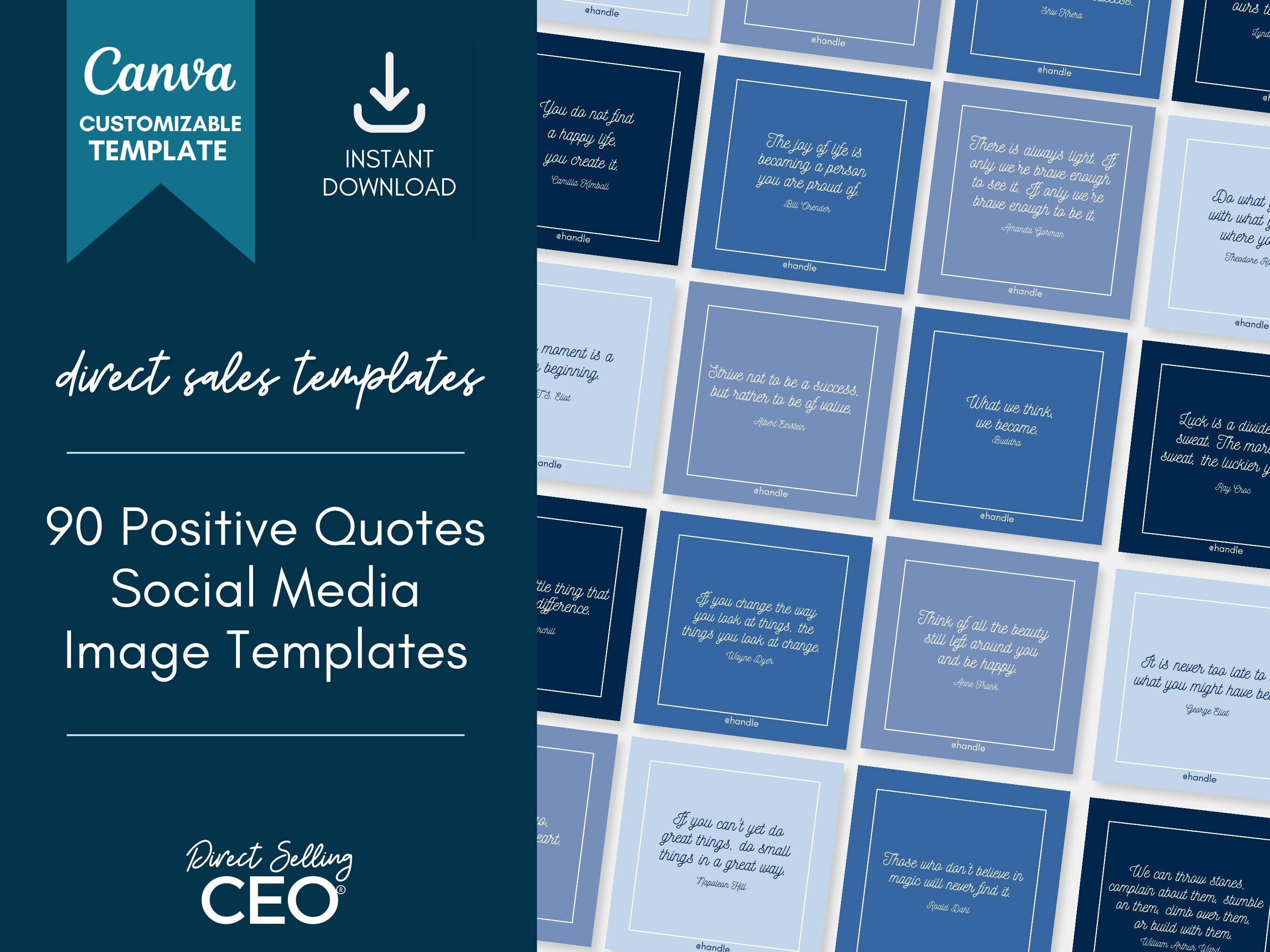 Direct Sales 90 Positive Social Media Instagram Posts, Motivational ...