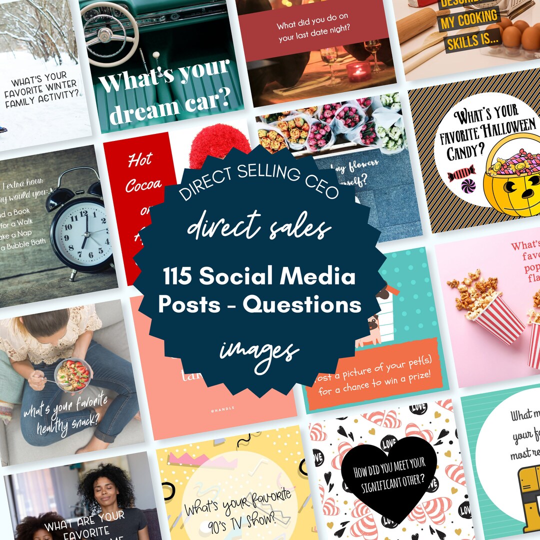 Direct Sales 115 Questions Engaging Social Media Instagram Posts ...