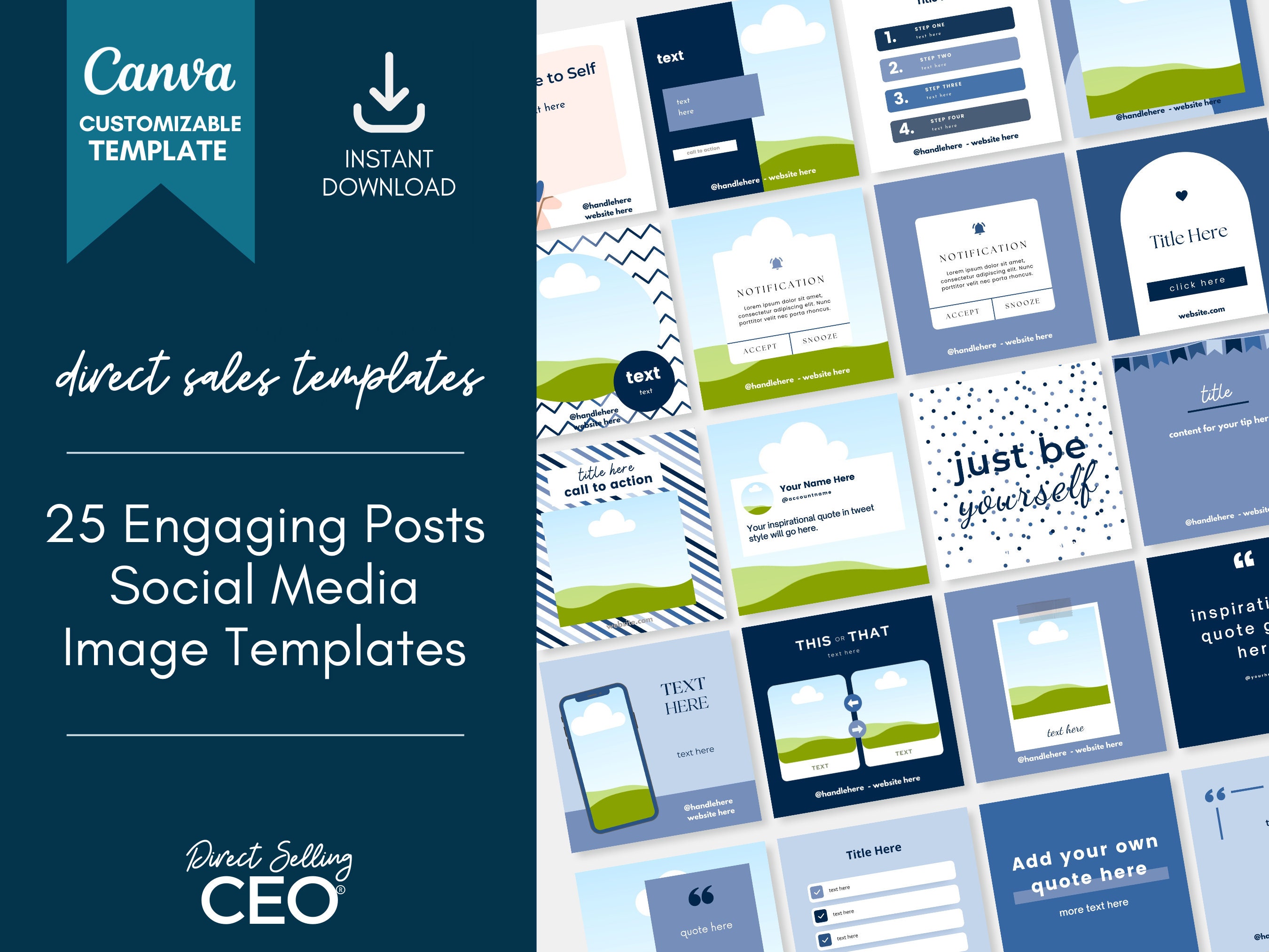 BUNDLE - 515 Social Media Images, Instagram Posts, Canva Templates ...