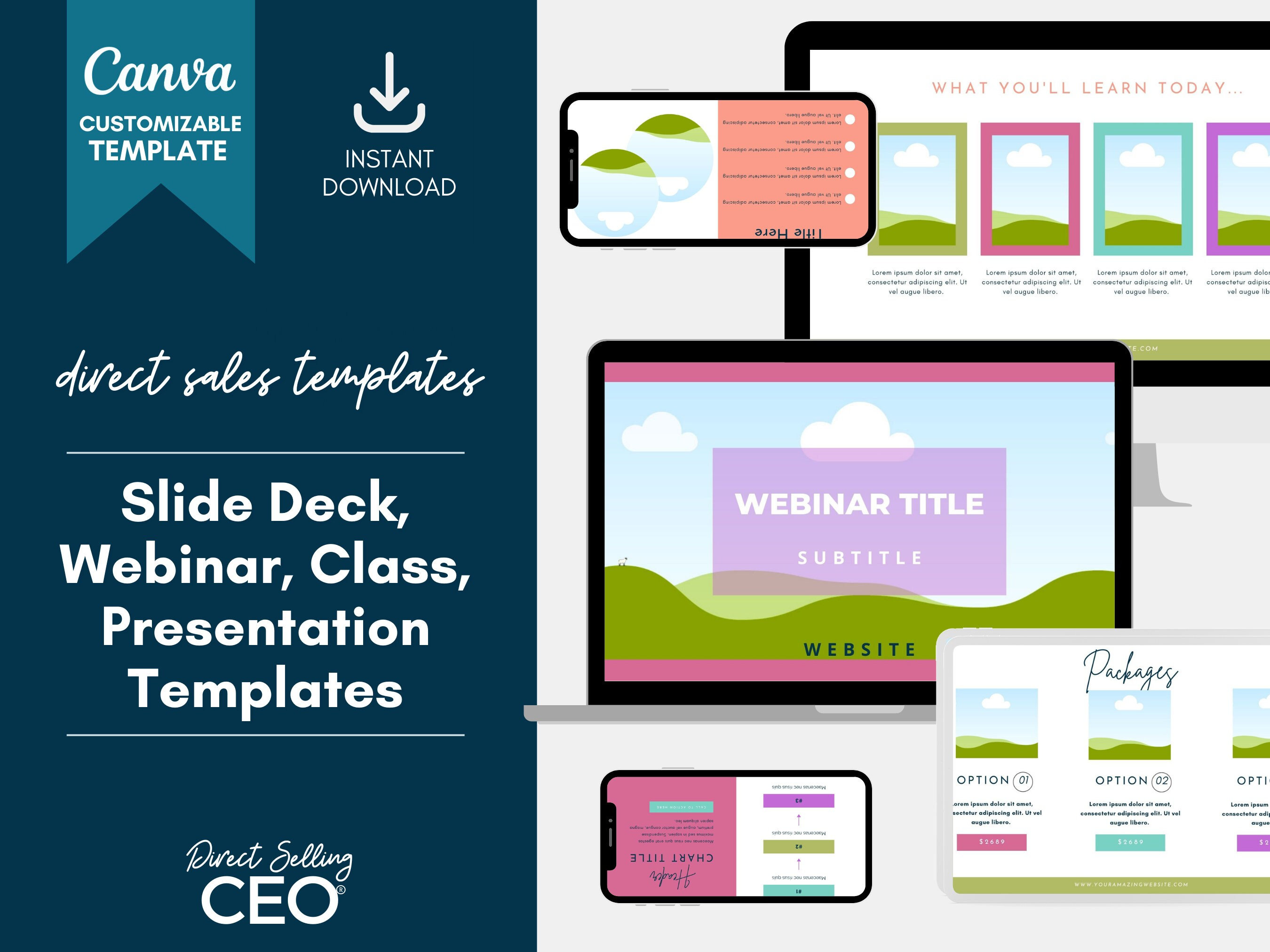 Slide Deck Canva Template, Canva Slide Deck, Webinar Template ...
