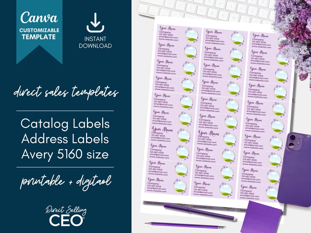 Customizable Catalog Label, Editable Address Label Canva Template ...